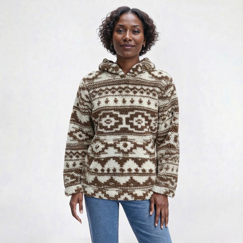 Click here for Womens Remi James Hooded Aztec Double Sided Sherpa... prices